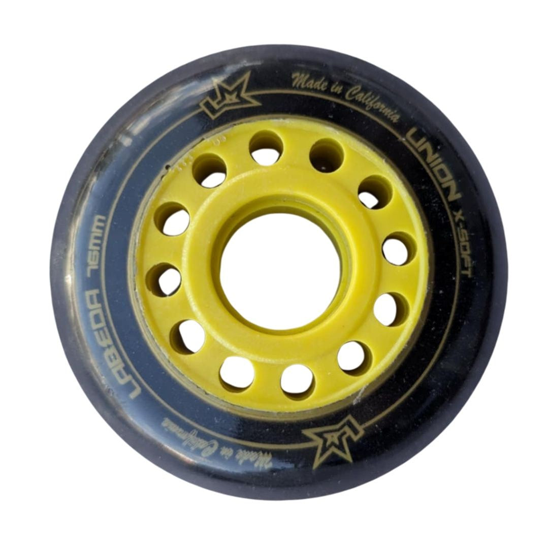 Labeda Union X-Soft Inline Wheels Black Yellow - Lucky Skates